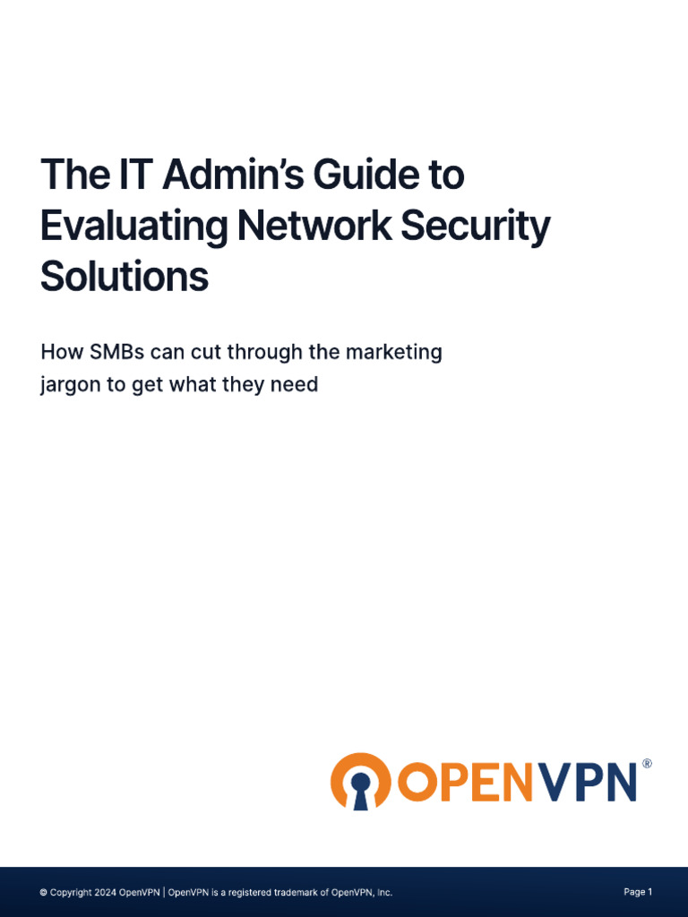 OpenVPN - IT Admins Buyers Guide | PDF | Security | Computer Security