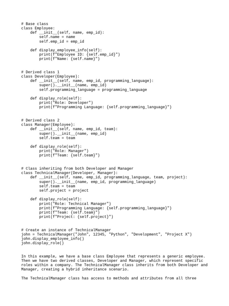 # Hybrid Inheritance RT 1 | PDF | Class (Computer Programming) | Inheritance (Object Oriented ...