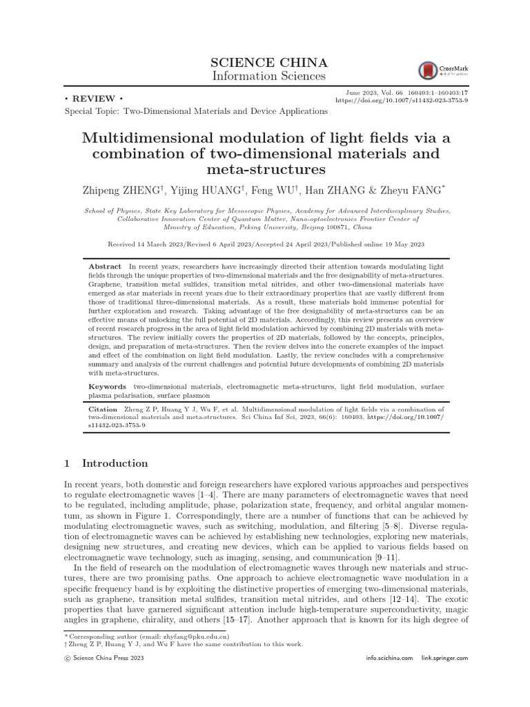 Multidimensio... Ta-Structures - Zhipeng ZHENG | PDF | Plasmon | Graphene