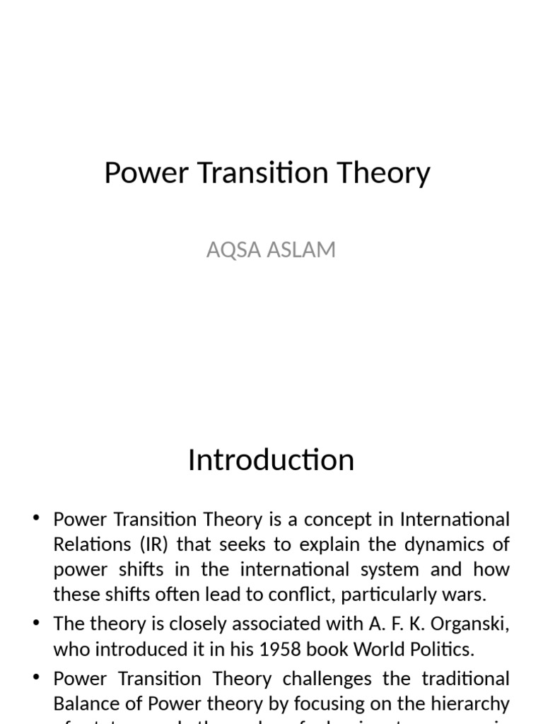 Understanding Power Transition Theory | PDF | Cold War | Soviet Union