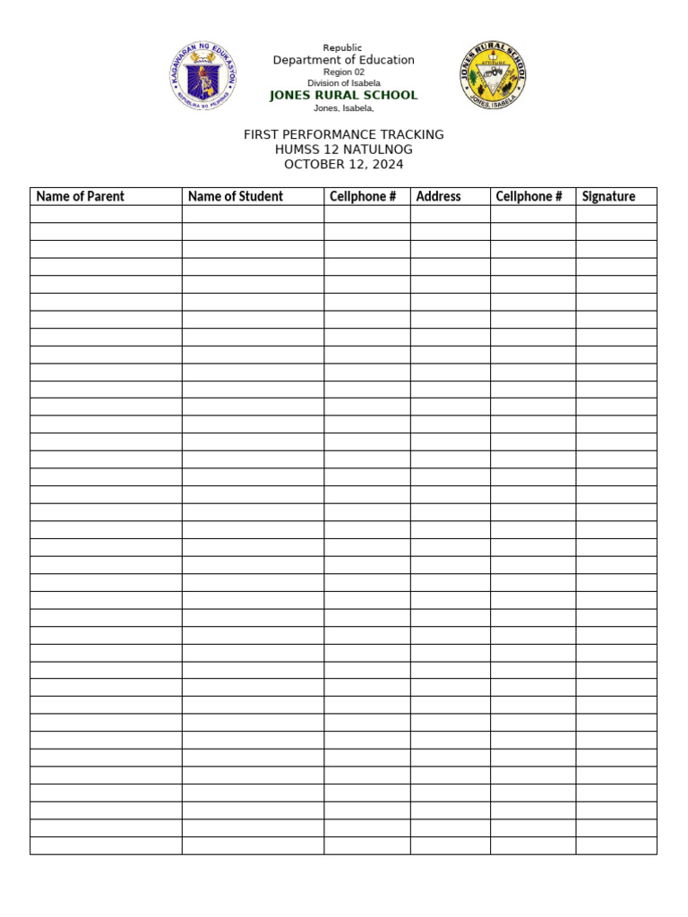 ATTENDANCE PERFORMANCE TRACKING | PDF