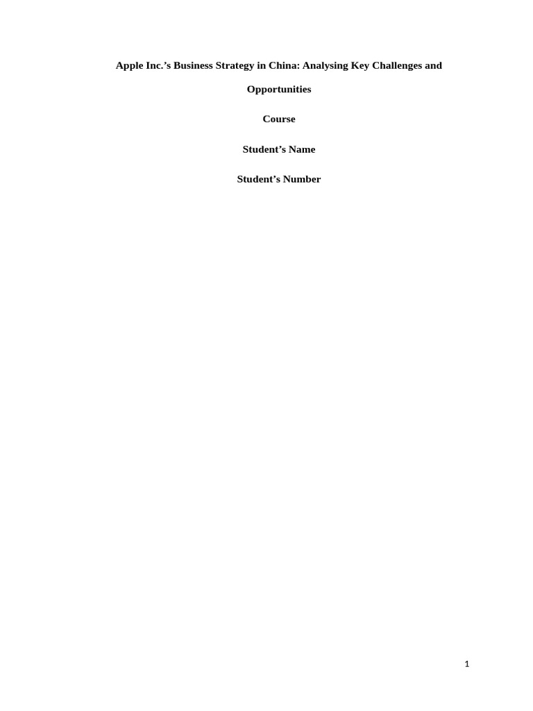 Apple's Business Strategy in China | PDF | Apple Inc. | Supply Chain