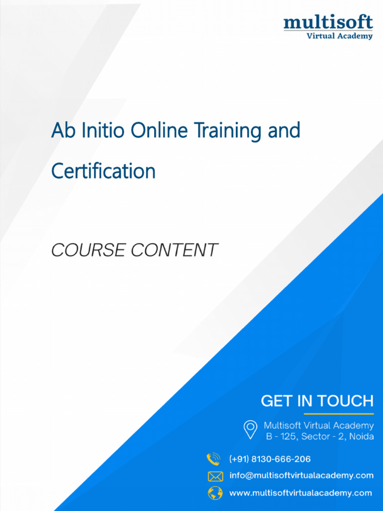 Ab Initio Online Training Course | PDF | Software Engineering | Computing