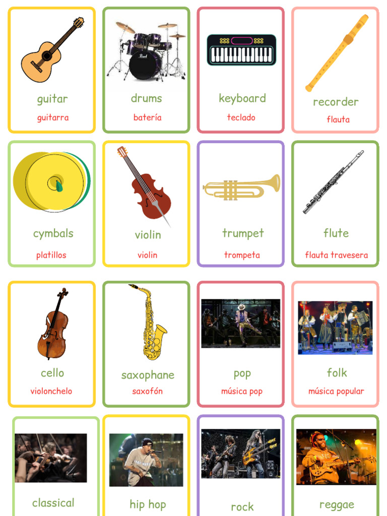 Musical Instruments and Genres List | PDF | Art | Poetry