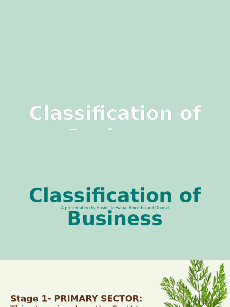 Chapter 2 - Business Classification | PDF | Economics | Economies