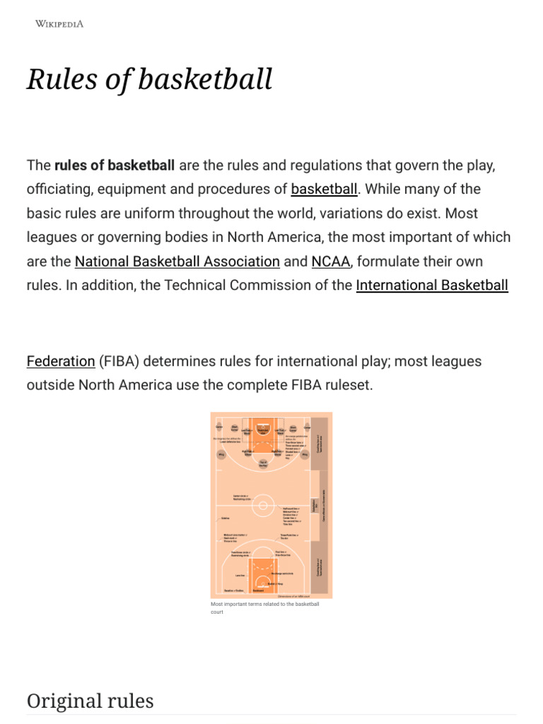 Basketball Rules and Regulations Explained | PDF | Team Sports | Games ...