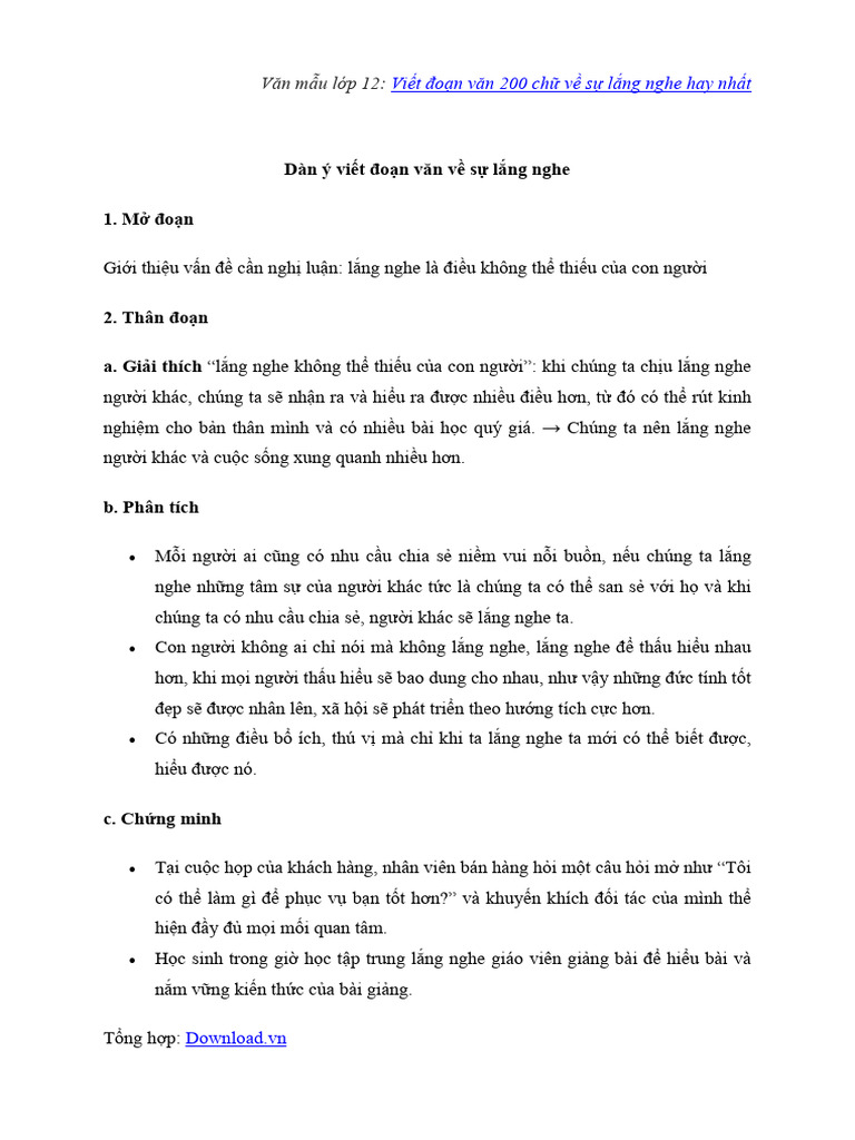 Viet Doan Van Nghi Luan Ve Su Lang Nghe | PDF