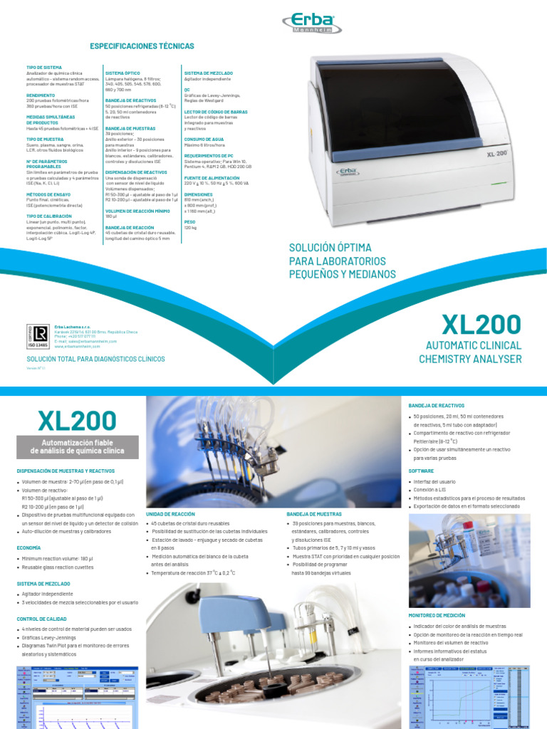 Analizador Clínico Automático XL200 | PDF
