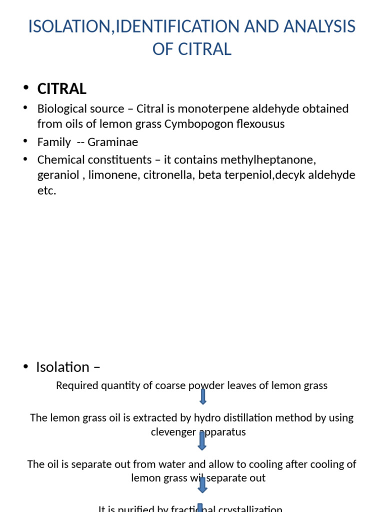 Citral: Isolation and Analysis Methods | PDF