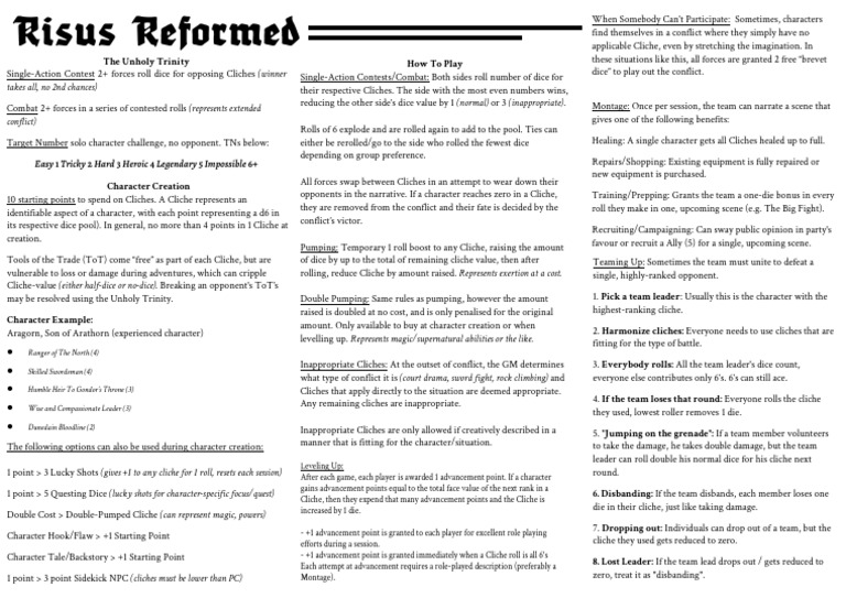 Risus Reformed Black On White | PDF