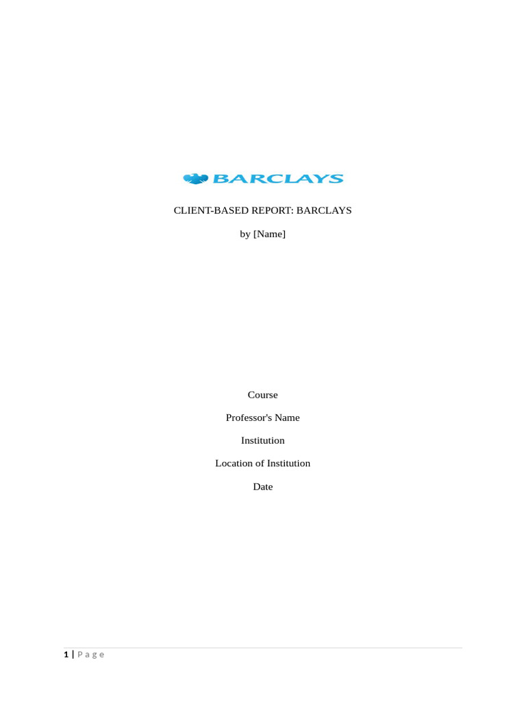 Client Based Report Barclays | PDF | Risk | Project Management