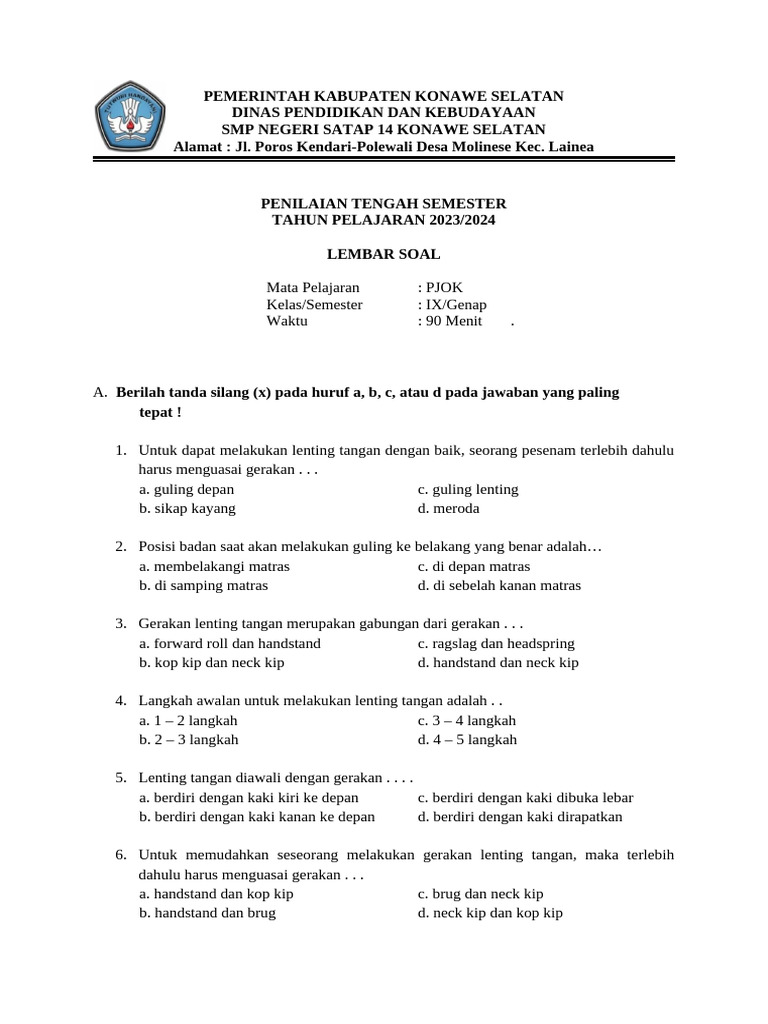 Soal Pjok KLS Ix | PDF