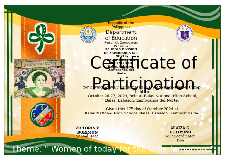 Certificate of Participation GSP | PDF