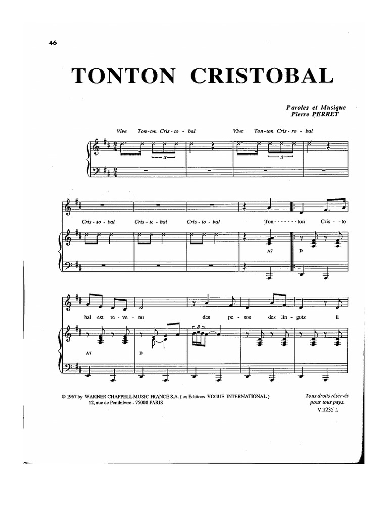 Pierre Perret - Tonton Cristobal | PDF