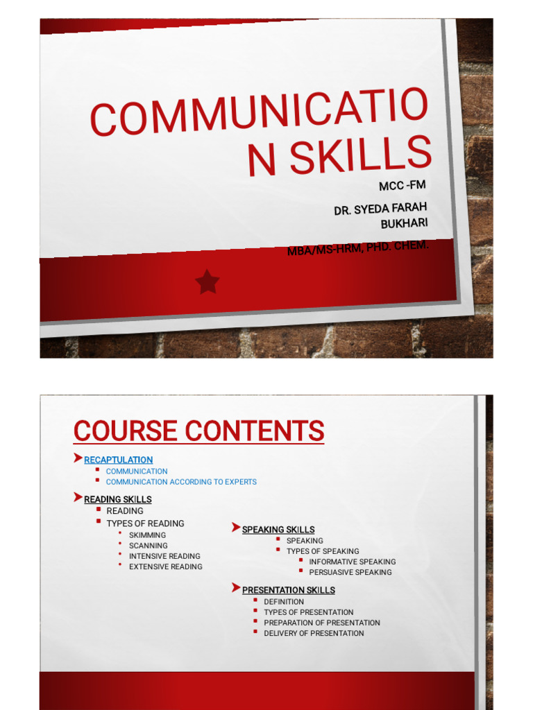 Communication Skills Ch 1 | PDF | Communication | Cognition