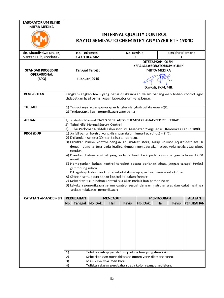 Spo Internal Quality Control | PDF