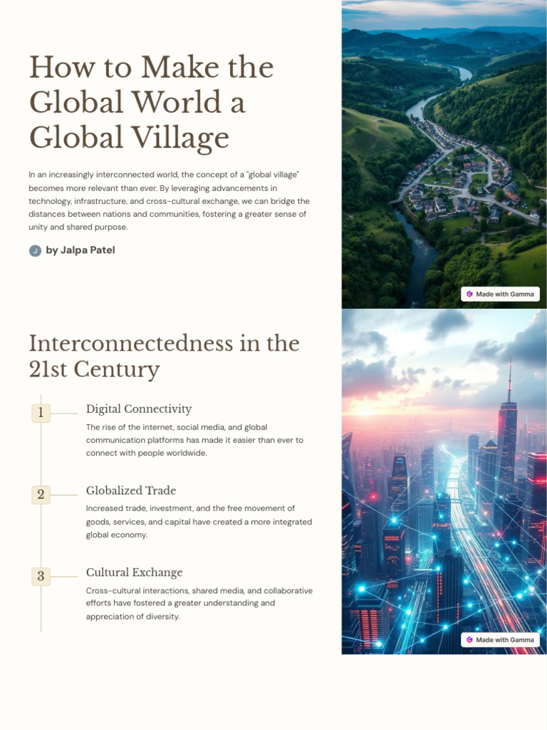Making a Global Village: Unity Through Connection | PDF ...