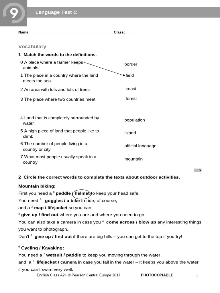 ECA2+_Tests_Language Test 9C | PDF | English Language | Linguistics