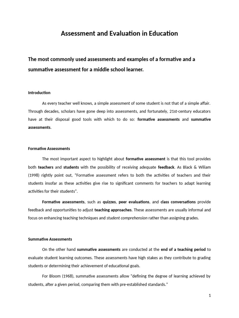 Formative vs. Summative Assessments | PDF | Educational Assessment | Cognition