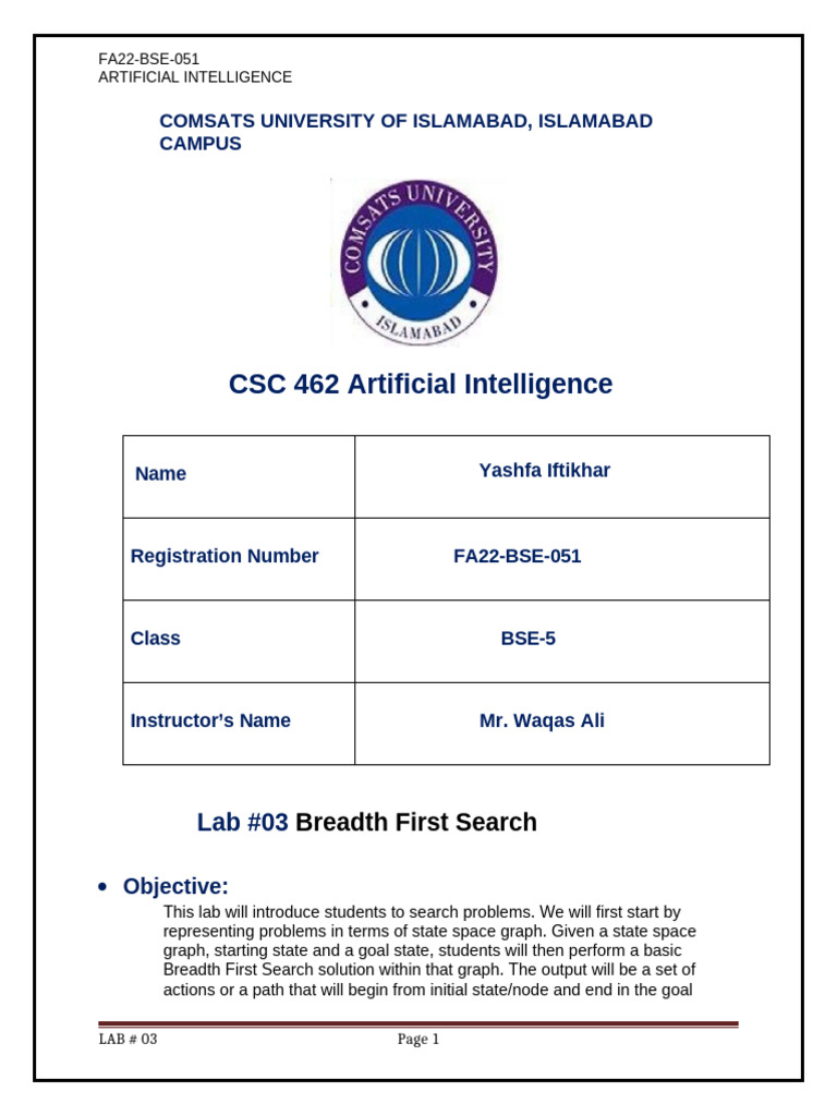 Fa22-Bse-051 Ai Lab 2 | PDF