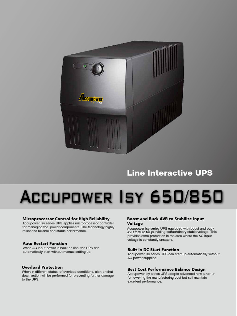 Accupower Isy | PDF | Power Supply | Power Inverter