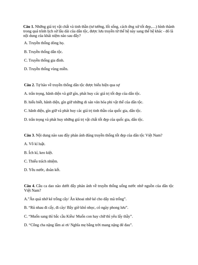 Ôn gk1 GDCD 8 | PDF