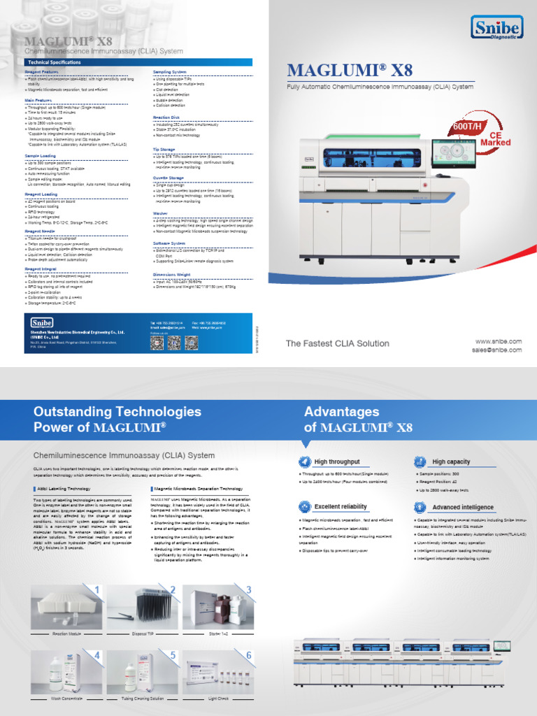 MAGLUMI® X8 Specifications Overview | PDF | Immunoassay | Antibody