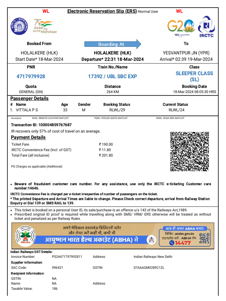 Irctc | PDF | Identity Document