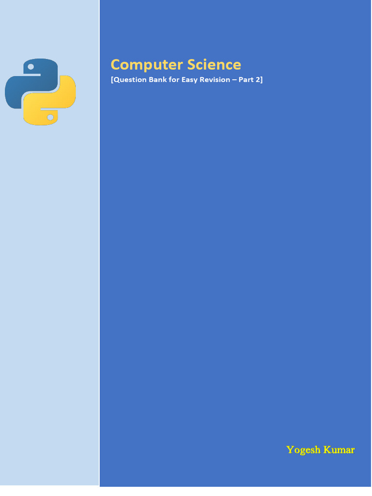 QB For Final Revision - CS - XII - 2021 Part-2 | PDF | Parameter (Computer Programming ...