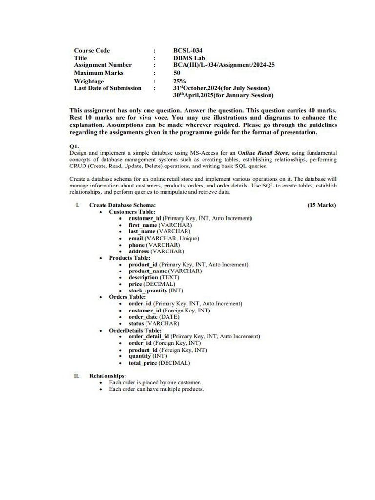 Bcsl-034 Dbms Lab | PDF | Business