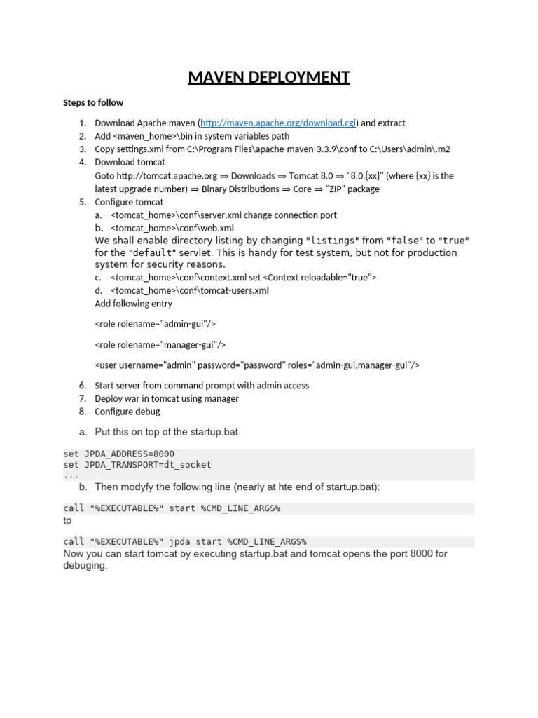Maven & Tomcat Deployment Guide | PDF | Computers