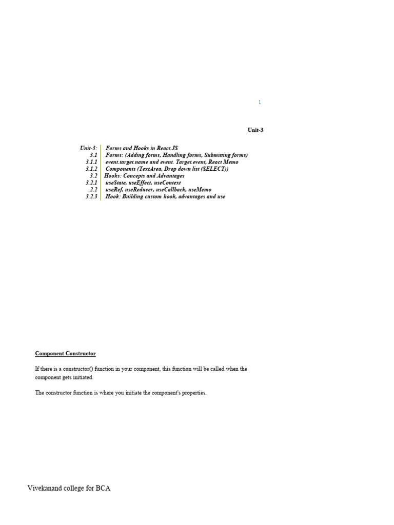 Unit 3 React Js 1 Pdf Computing Software Engineering