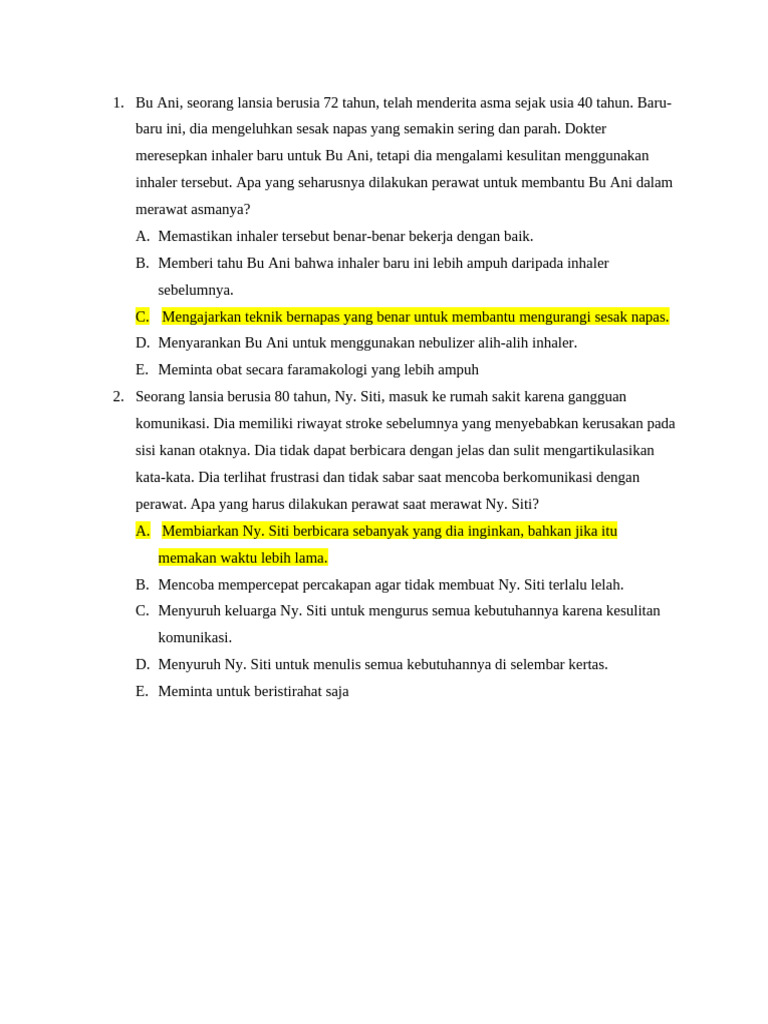 soal bu lat tm 6 dan 11 | PDF