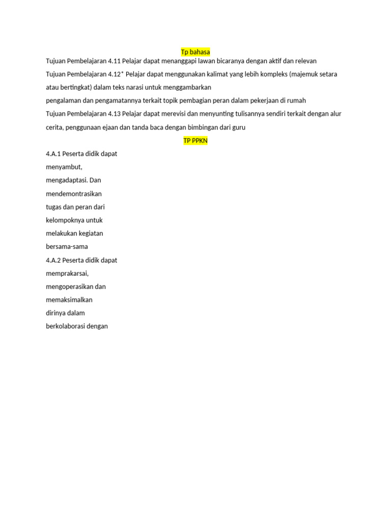 TP Bahasa DAN PKN | PDF