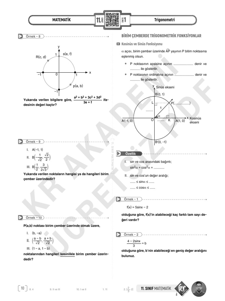 11 Matematik VDK 2024 4. DERS | PDF