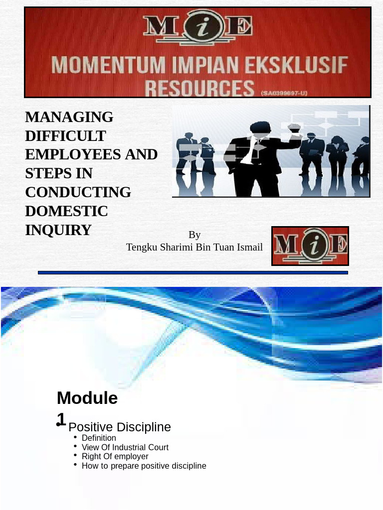 Managing Difficult Employees: Inquiry Steps | PDF | Employment | Prosecutor