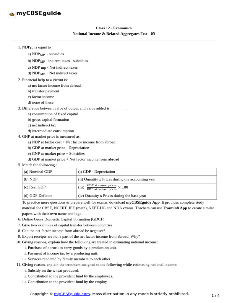 12 Eco TP Nationalincomerelatedaggregate 05 | PDF | Gross Domestic Product | Measures Of ...