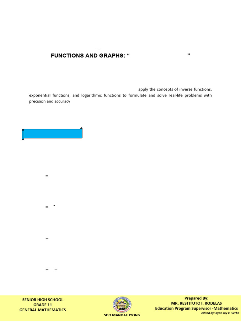 Activity Sheet 11 - Gr.11 - Exponential Function | PDF | Function ...