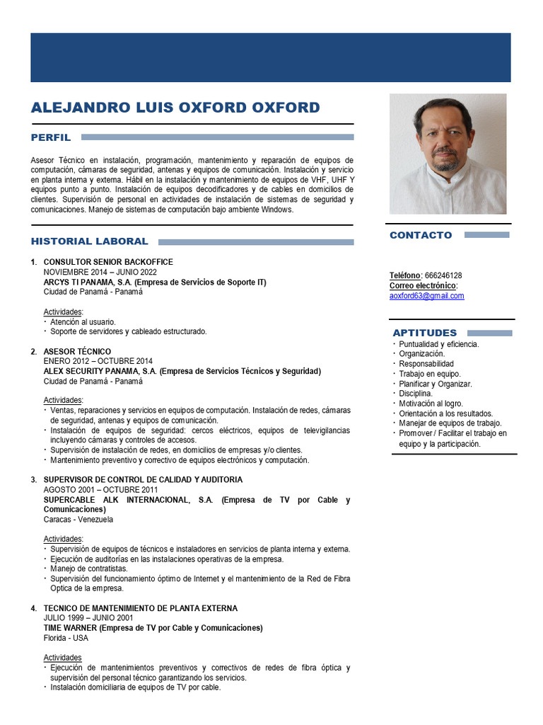 Cv Alejandro Oxford | PDF | Informática | Telecomunicaciones
