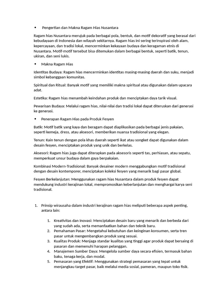 Pengertian Dan Makna Ragam Hias Nusantara | PDF