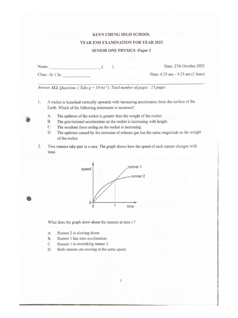 Past Year 2023 Paper 1 | PDF