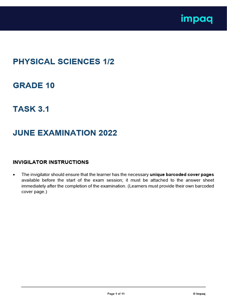 2022-PS-Grade 10-June Exam-Paper 1 | PDF | Electromagnetic Radiation | Waves