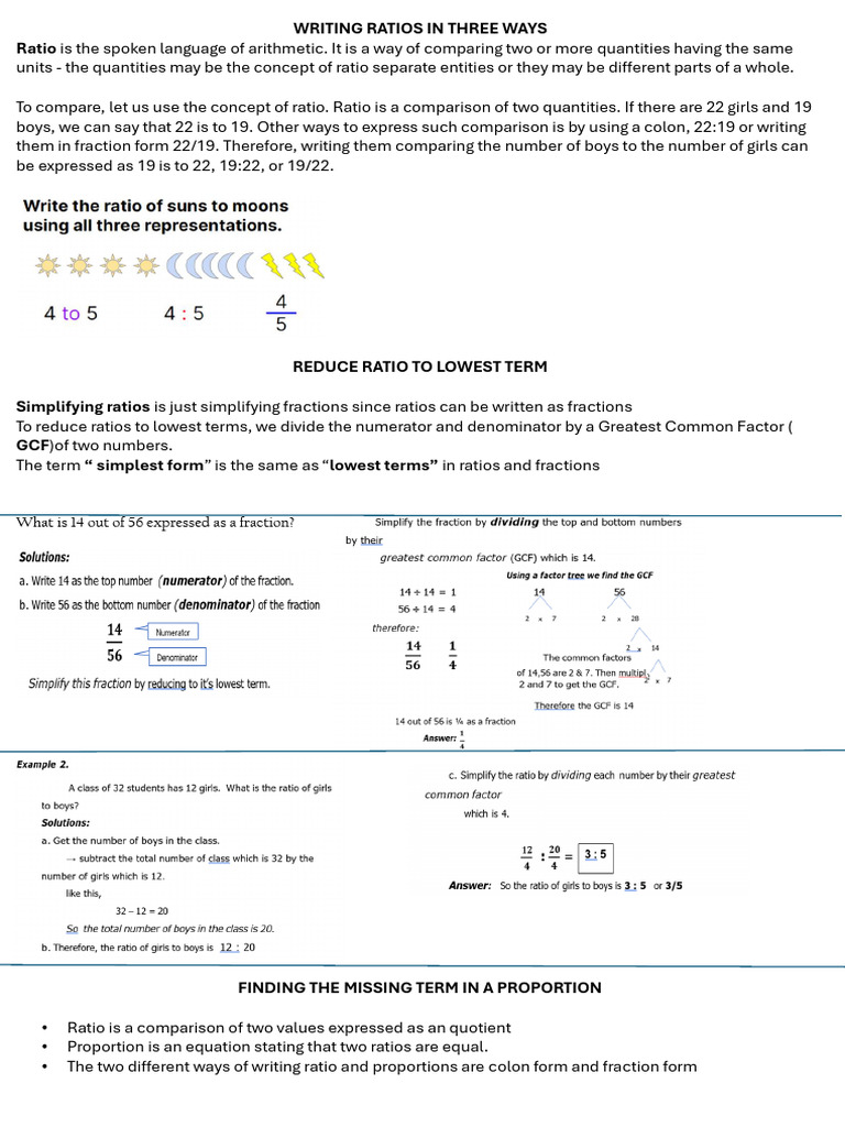 Handouts and Activity Sheets in Math 6 Quarter 2-Week 1-Week 4 | PDF ...
