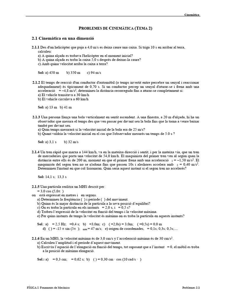 Tema2 CINEMÀTICA | PDF