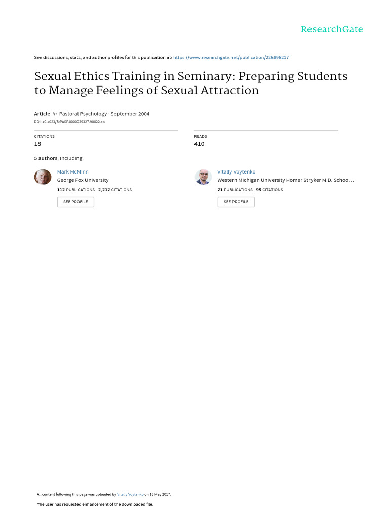 Seminary Sexual Ethics Training Insights | PDF | Human Sexuality ...