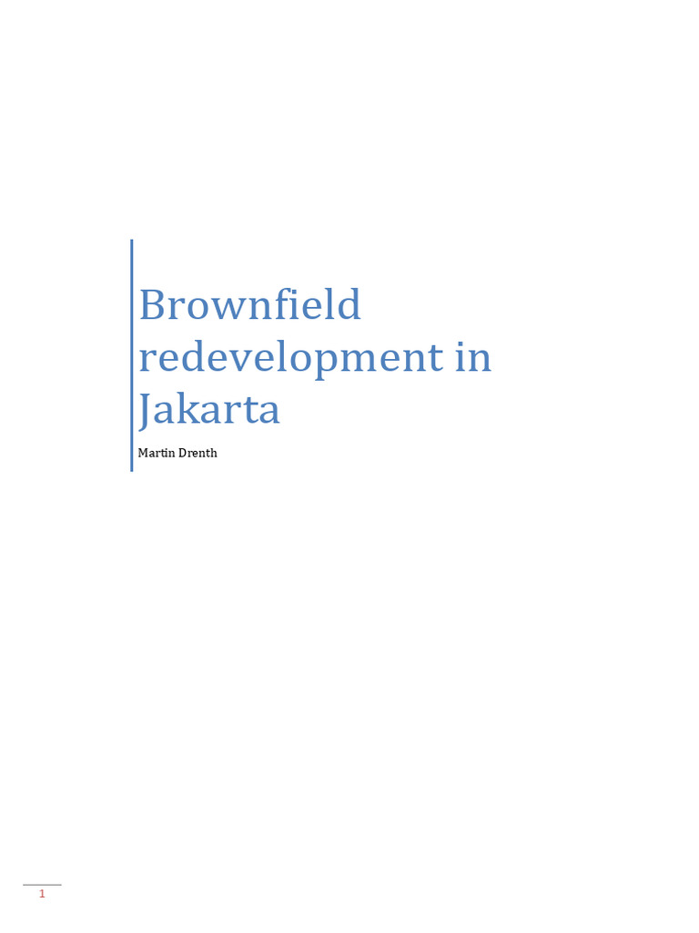 Brownfield Redevelopment in Jakarta | PDF