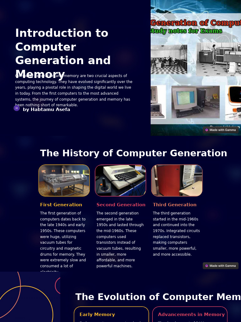 Introduction To Computer Generation and Memory | PDF | Computer Data ...