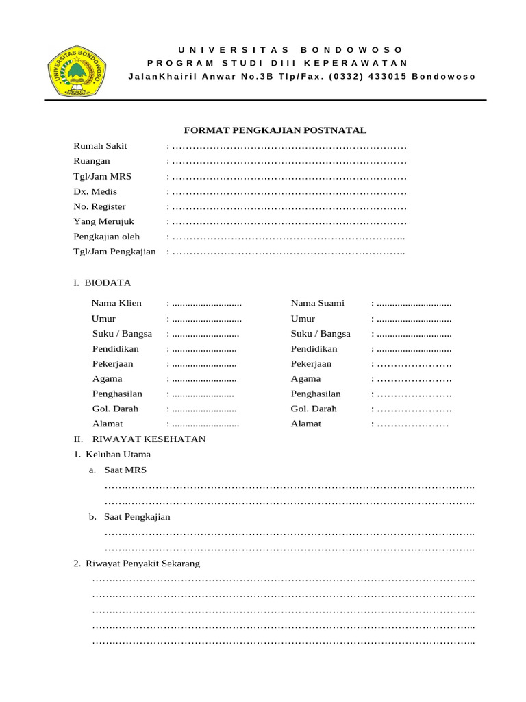 Format Postnatal | PDF
