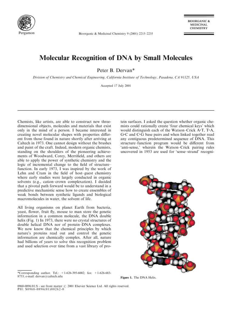 Dervan Review 2001 | PDF | Dna | Promoter (Genetics)