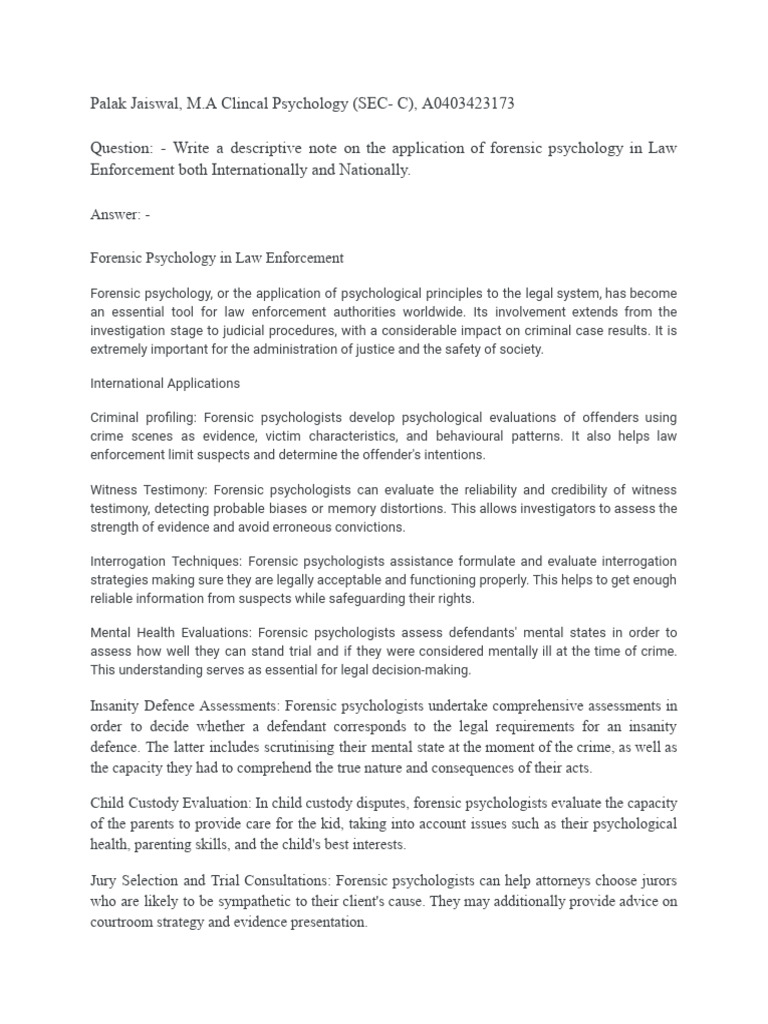 Forensic Assignment Pdf Forensic Science Crime And Violence